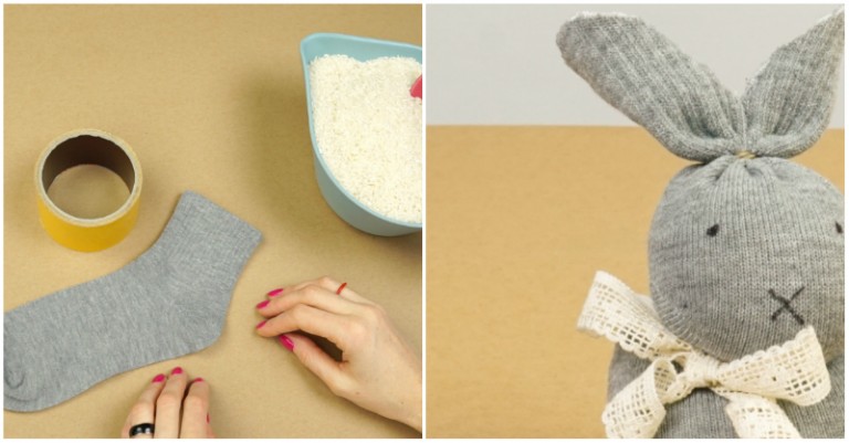 How To Make An Easy NO-SEW Sock Bunny – DIY CREATED